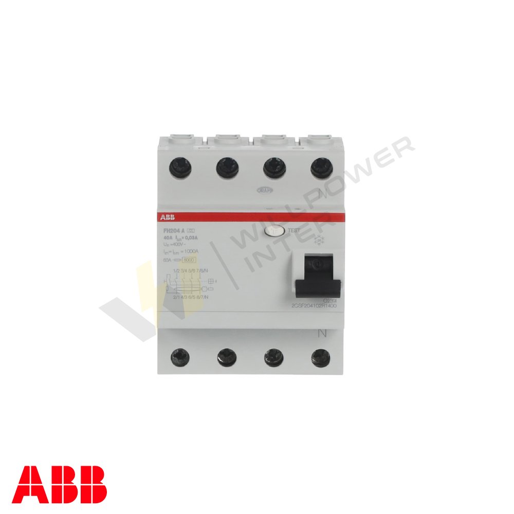 ABB / RCCB (TYPE B) FH204 4P 30mA (เบรคเกอร์กันดูด)