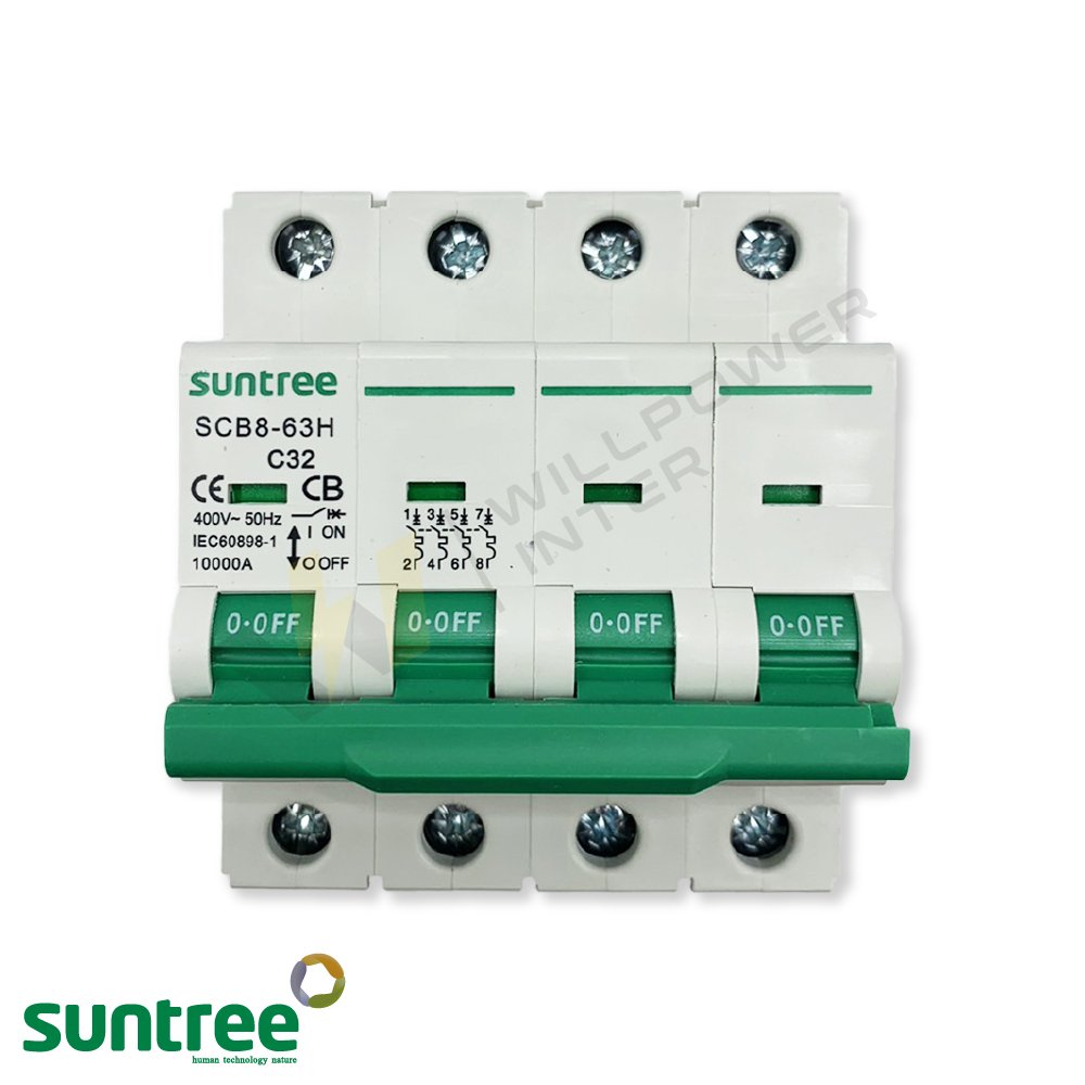 SUNTREE | SCB8-63H AC MCB 4P 400V 10kA เซอร์กิตเบรกเกอร์