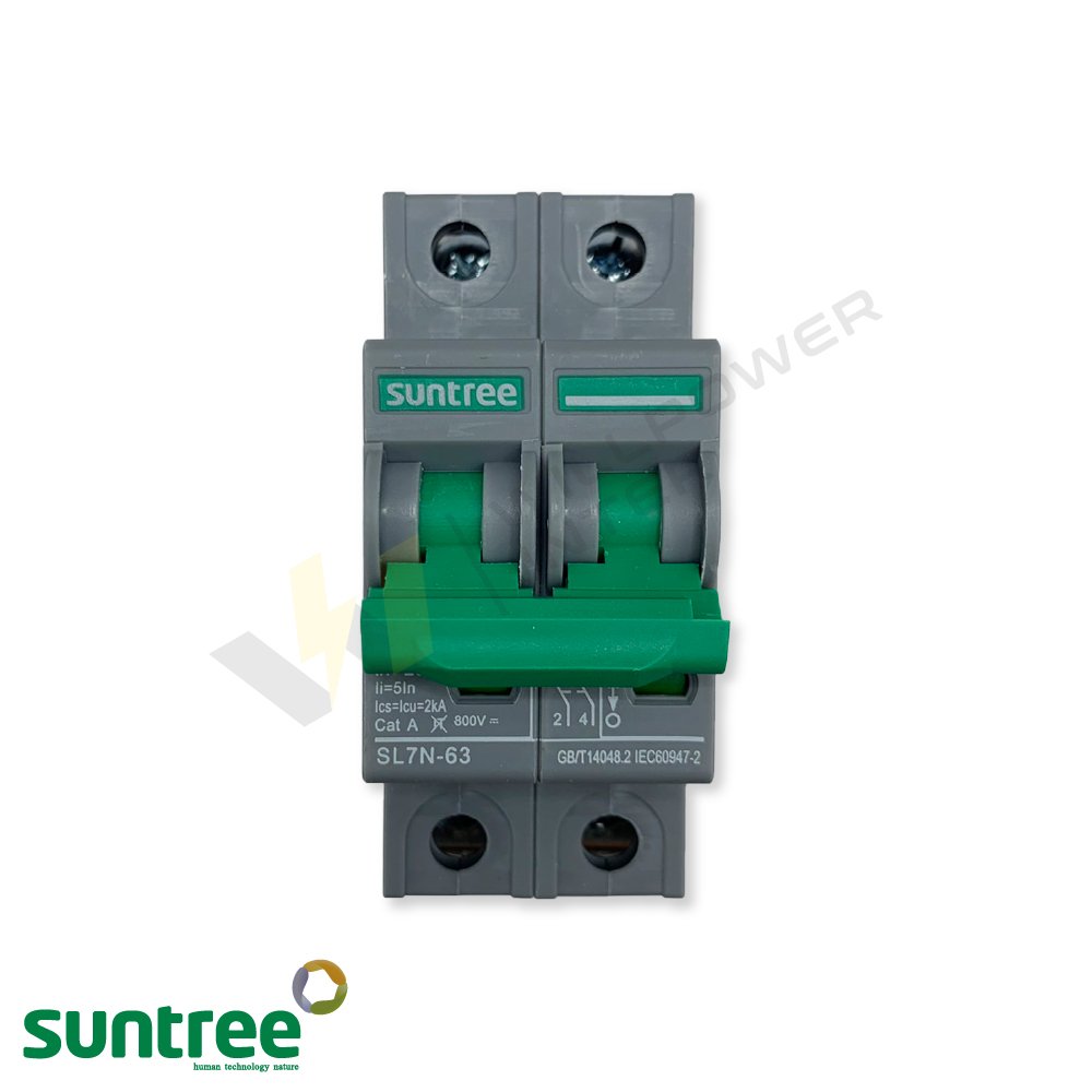 SUNTREE | SL7N-63 DC MCB 800V 2P เบรกเกอร์สำหรับโซลาร์เซลล์