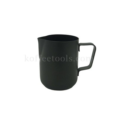 เหยือกตีฟองนมเทปล่อน 350 ml สีดำ (หนาพิเศษ) - koffeetools