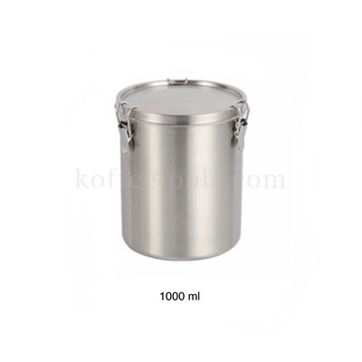 กล่องเก็บชา สแตนเลส 304 สเกลนูน ขนาด 1000 ml - koffeetools