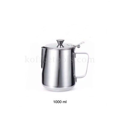 เหยือกตีฟองนมสแตนเลสพร้อมฝาปิด 1000 ml - koffeetools