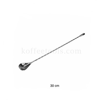 ช้อนสแตนเลสปลายมน 30 cm black - koffeetools