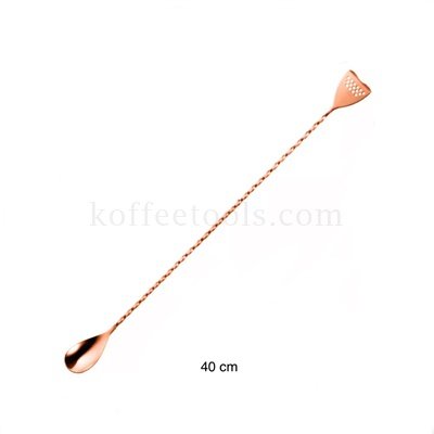 ช้อนบาร์ (Bar spoon Strainer ) สแตนเลส 304 สี Rosegold 40 cm - koffeetools