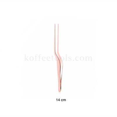 Tweezer ที่คีบสแตนเลส Bar Tong 14 cm สี rose gold - koffeetools