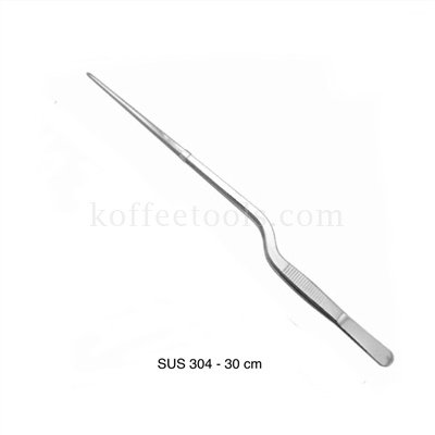 คีบด้ามโค้ง สแตนเลส 304 ยาว 30 cm - koffeetools