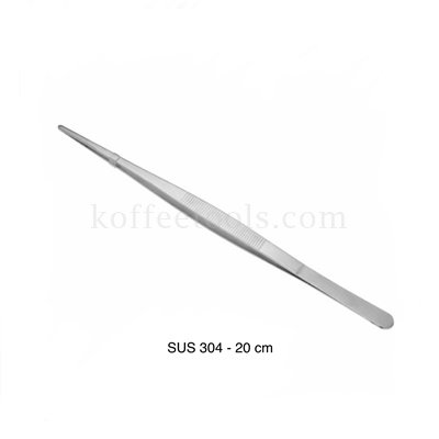 ที่คีบปลายตรงด้ามหนา สแตนเลส 304 ยาว 20 cm - koffeetools