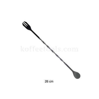 ช้อนบาร์ปลายส้อม 26 cm สีดำ - koffeetools