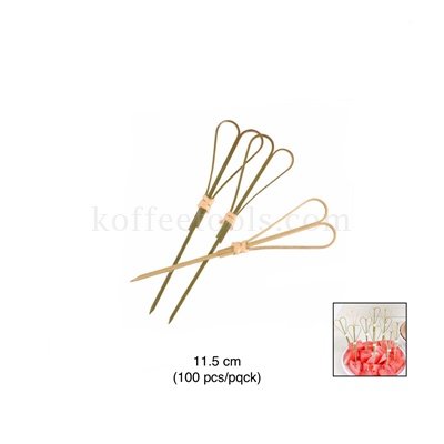 ไม้จิ้มไม้ไผ่หัวใจ 11.5 cm (100 pcs/ pack) - koffeetools