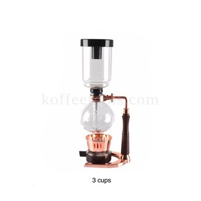 เครื่องชงกาแฟไซฟ่อน 3 cups (rose gold/wood) - koffeetools