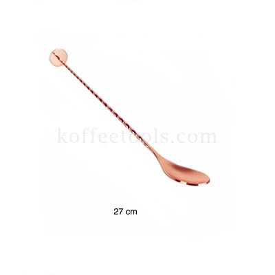 ช้อนบาร์สแตนเลสปลายจาน 27 cm สี rose gold - koffeetools