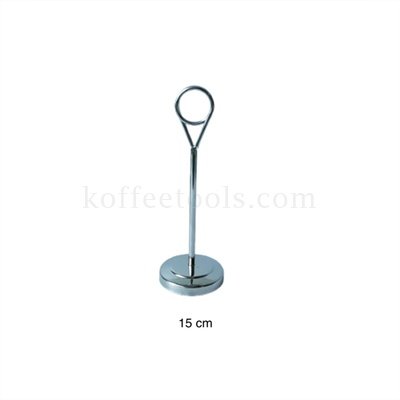 ขาตั้งป้ายสแตนเลสหัวหนีบกลม Picture Holder สีเงิน 15 cm - koffeetools