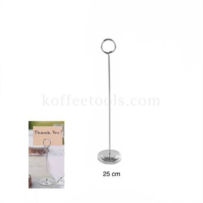 ขาตั้งป้ายสแตนเลสหัวหนีบกลม Picture Holder สีเงิน 25 cm - koffeetools