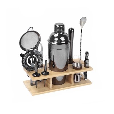 Full Set Cocktails 550 ml สีดำ (อุปกรณ์ 11 ชิ้น รวมชั้นวาง) - koffeetools