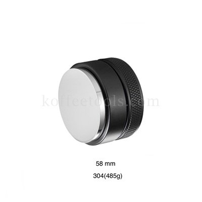 แทมเปอร์มาการองสแตนเลส304 หน้าเรียบ สีดำ 58 mm - koffeetools