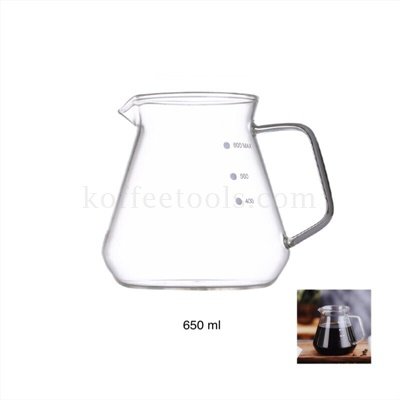 โถแก้วรองกาแฟดริป 650 ml (สเกล 600 ml ) - koffeetools
