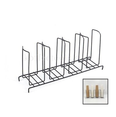 ชั้นวางแก้ว 4 ช่อง สีดำ - koffeetools