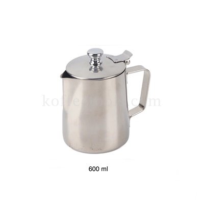เหยือกตีฟองนมสแตนเลสพร้อมฝาปิด 600 ml ไม่มีสเกล - koffeetools