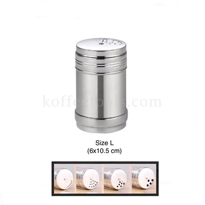 กระปุกพริกไทสแตนเลสขนาด L(6x10.5 cm ) - koffeetools