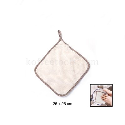 ผ้าเช็ดมือ/อเนกประสงค์ ขนาด 25x25 cm สีขาว - koffeetools