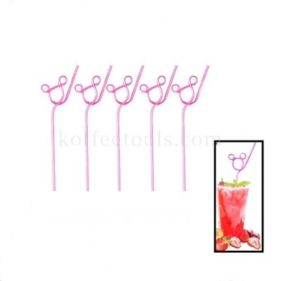 หลอดแฟนซีสีชมพู 27 cm(5 pcs/pack) - koffeetools