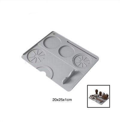 แผ่นยางรองแทมเปอร์ขนาด 20 x 25 x 1 cm สีเทาอ่อน - koffeetools