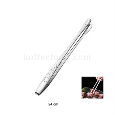 ที่คีบอาหาร/บาร์บิคิวสแตนเลส304 สีเงิน (24 cm) - koffeetools