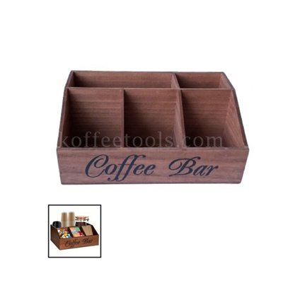 ชั้นไม้สีน้ำตาลวางอุปกรณ์กาแฟ (ไม่มีลิ้นชัก) grade B - koffeetools
