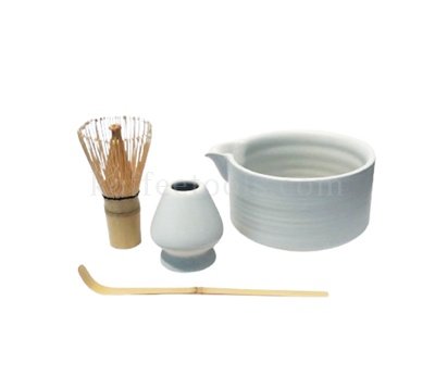 ชุดเซ็ตทำมัทฉะปากเท สีขาวอมเทา(4 pcs) รุ่นประหยัด - koffeetools