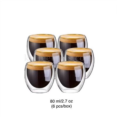 แก้วกาแฟสองชั้น 80 ml(6 pcs/box) - koffeetools