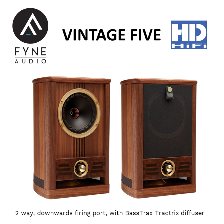 FYNE Vintage Five compact bookshelf speaker Walnut