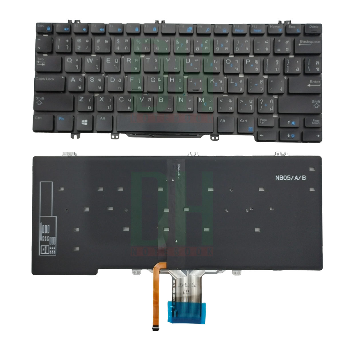 แป้นพิมพ์ คีย์บอร์ดโน๊ตบุ๊ค Dell Latitude 5289, 5290, 7280, 7290, 7390 ...