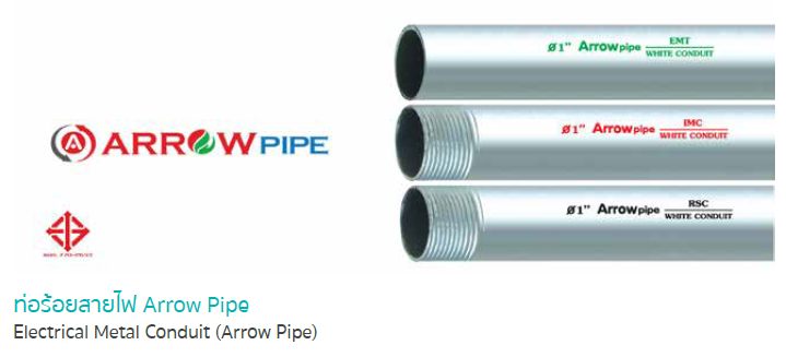 CONDUIT: ARROW PIPE ท่อเหล็กบาง EMT 1/2" (4หุน)