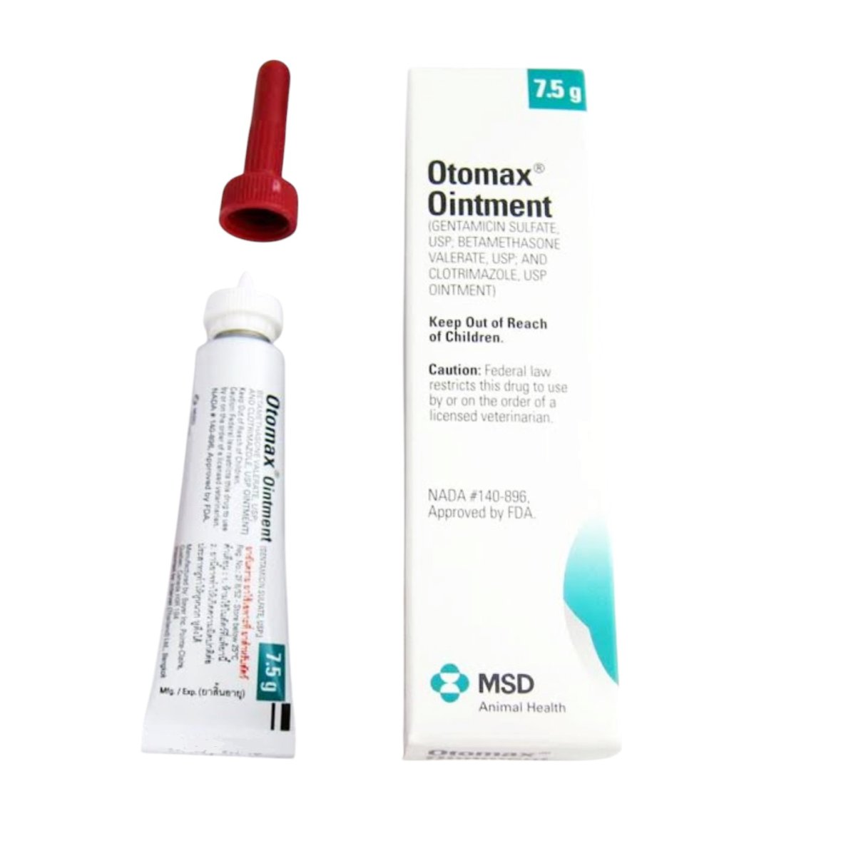 Otomax Ointment ยาหยอดหูสุนัข รักษาหูอักเสบ หูติดเชื้อแบคทีเรีย ยีสต์ เชื้อรา (โอโตแม็กซ์) 7.5 g ...