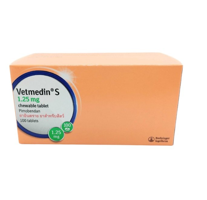 Vetmedin 1.25 mg ยาโรคหัวใจสำหรับสุนัข (100 เม็ด/กล่อง) Pimobendan