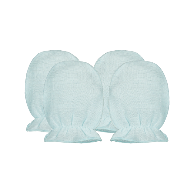 Muslin Bamboo Mitten (Set for 2) - Blue
