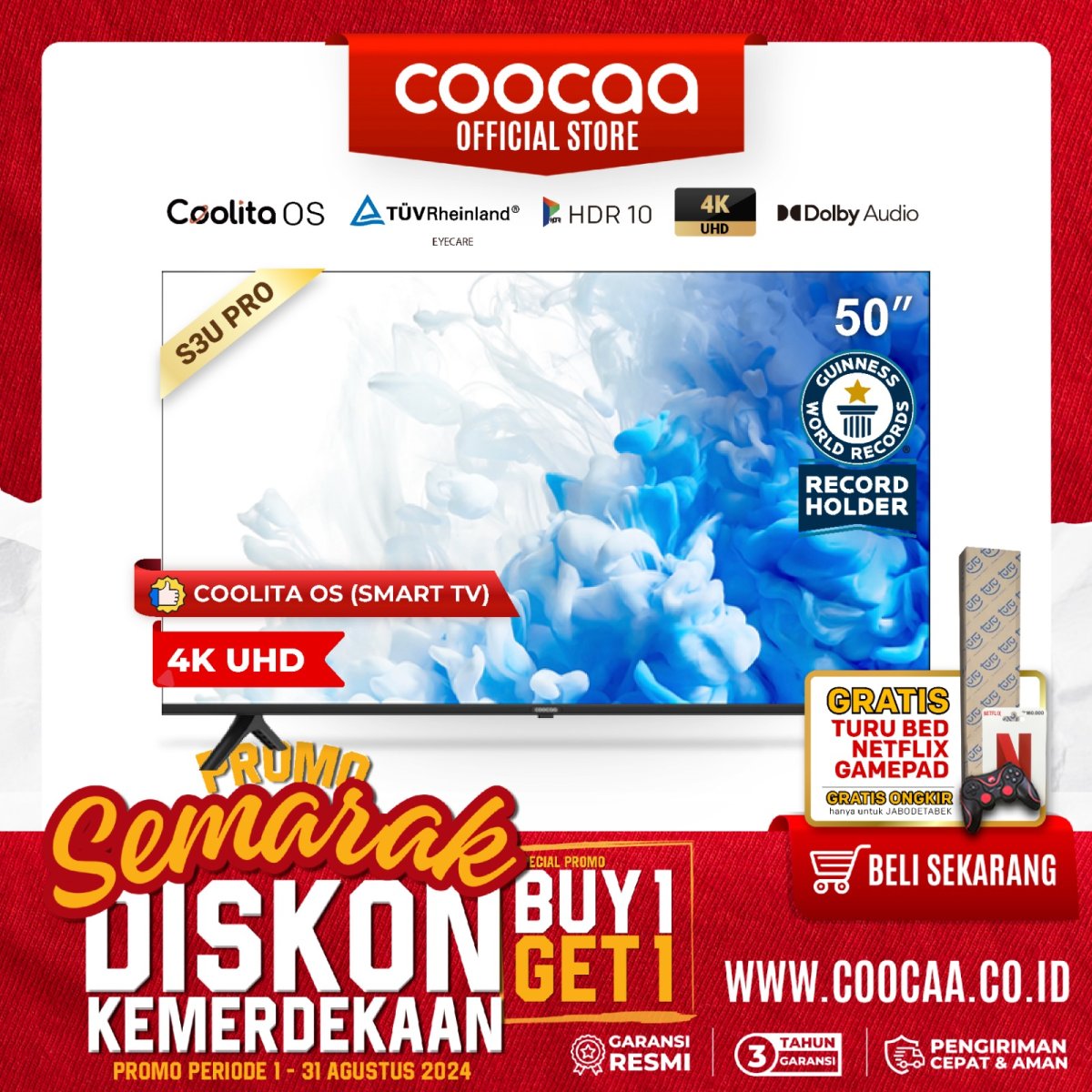 Coocaa 50S3U Pro 4K Smart TV