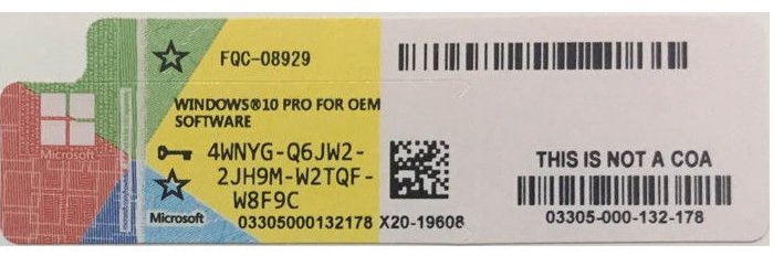 Microsoft Windows 10 Pro OEM (COA STICKER)