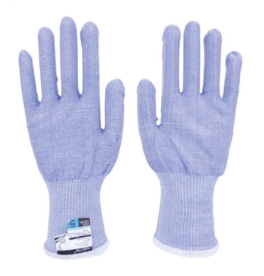 33-325207 ถุงมือถักกันบาด BLUE HI-CUT TURN Size-M - debacthai