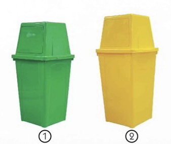 ถังขยะ ฝาสวิง ทรงสี่เหลี่ยม - debacthai