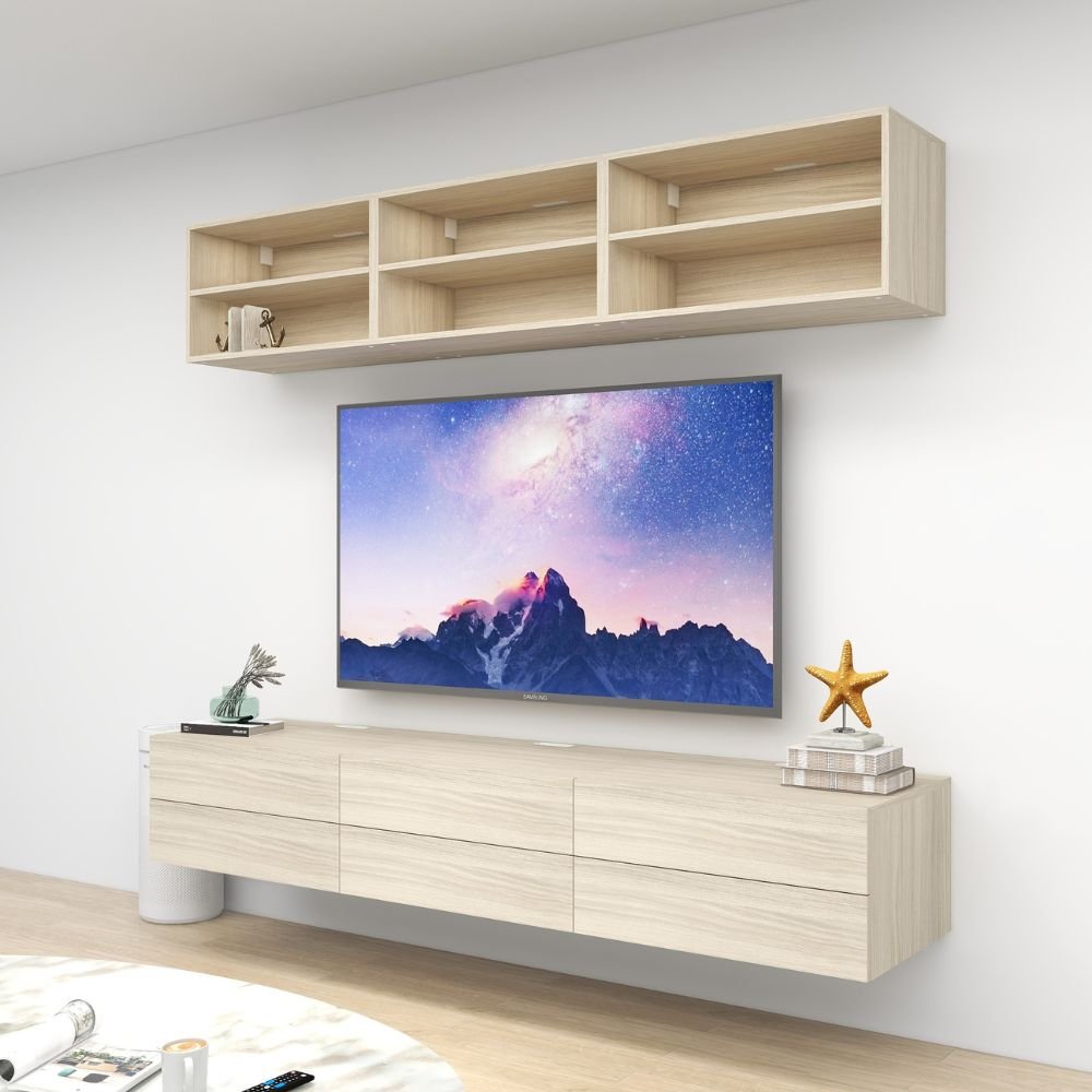 ชั้นวางทีวีรุ่น Double Easy สี Marcelo Ash ขนาด 2.4m