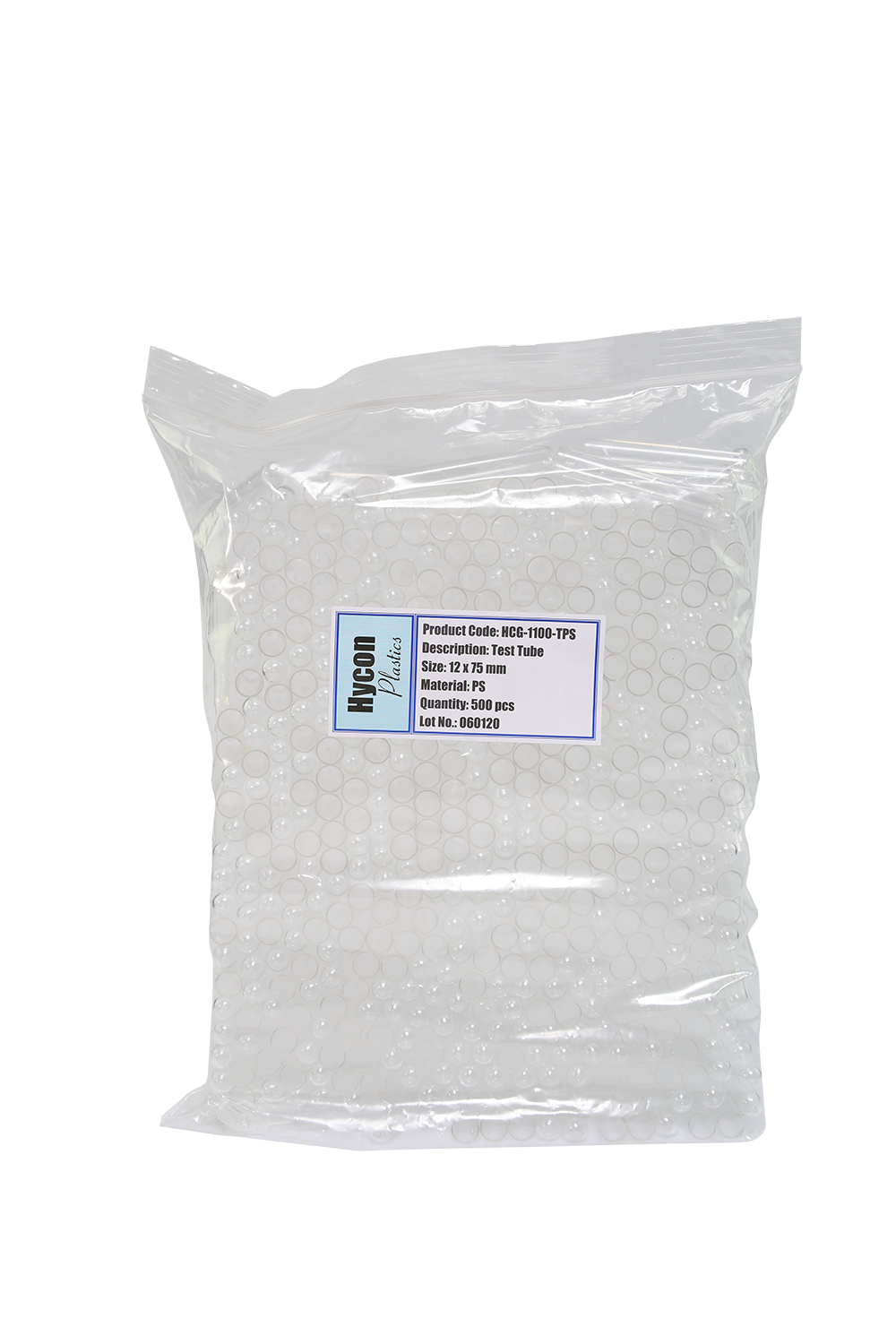 Tube plastic PS. 12x75 mm. (500/pk), Hycon