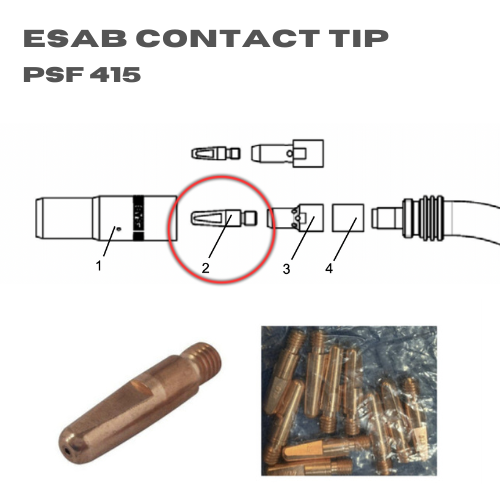 Esab Contact Tip Psf 415 Torch Spare Part