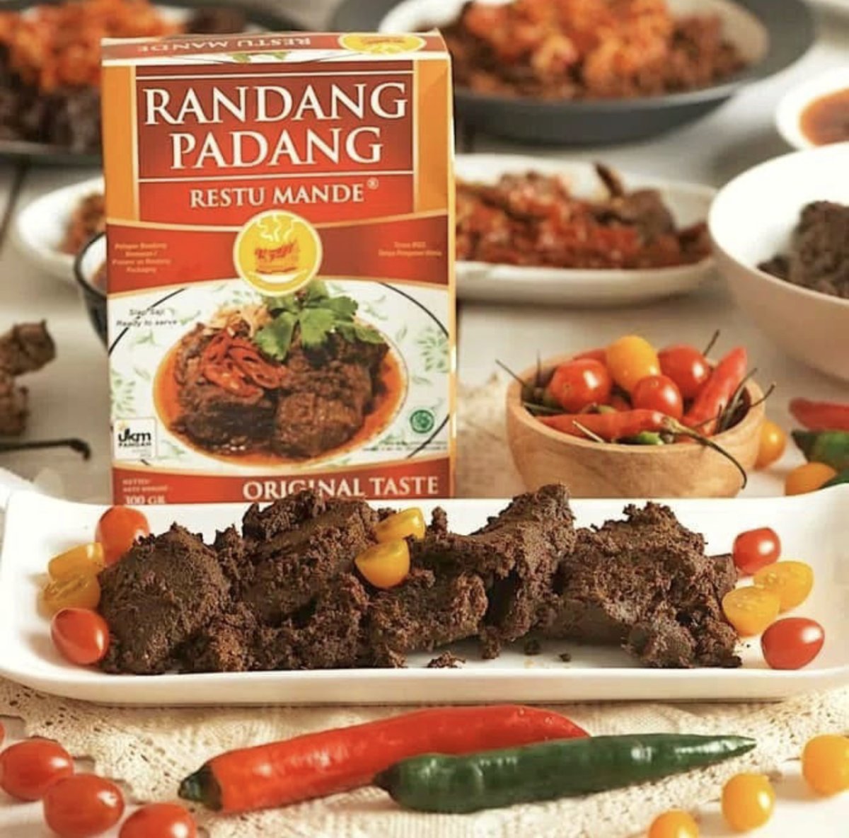 Rendang Sapi Padang Restu Mande Original & Spicy Taste , 300 gram ...