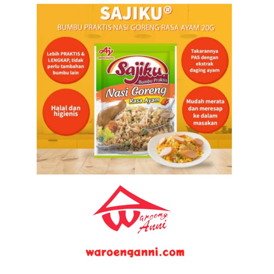 Sajiku Nasi Goreng Rasa Ayam / Sajiku Fried Rice Chicken Flavor, 20 ...