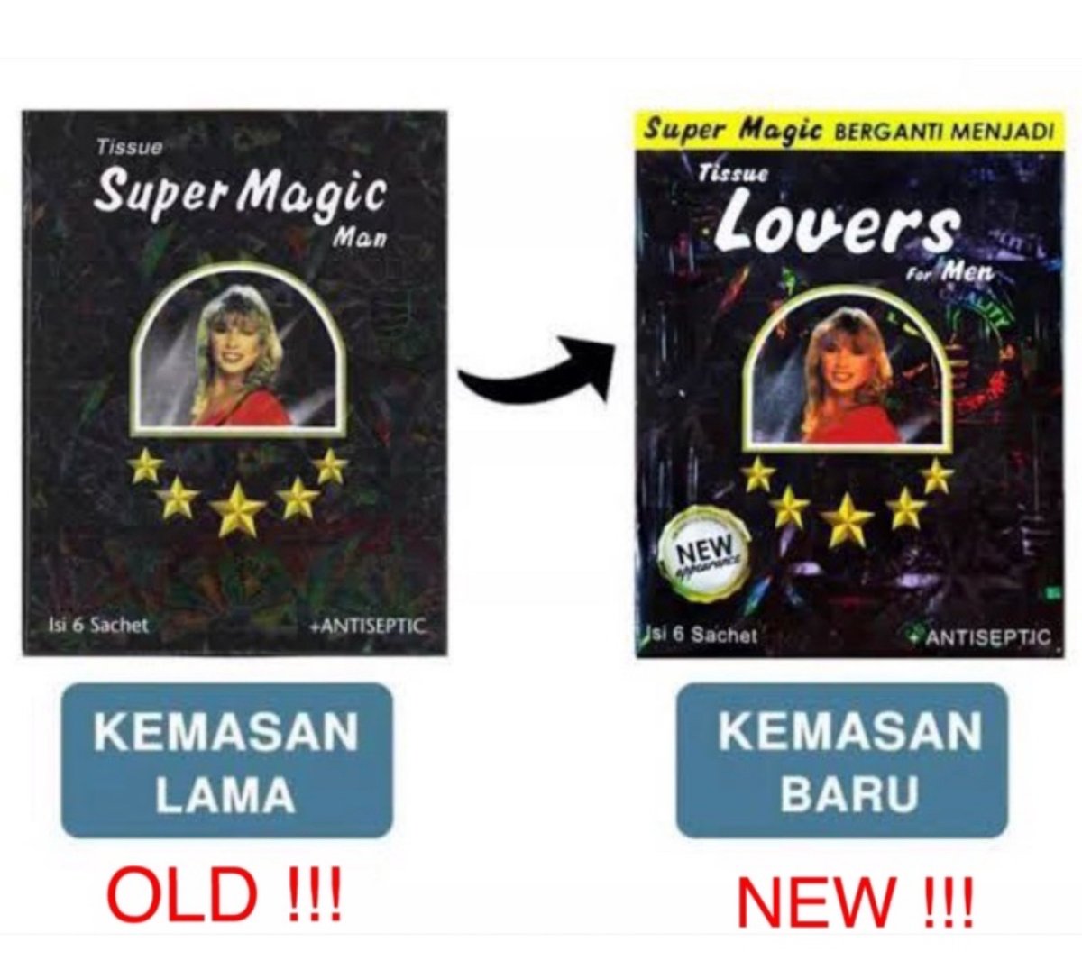 Super Magic Man Tissue Lovers , 6 Sachets - waroenganni