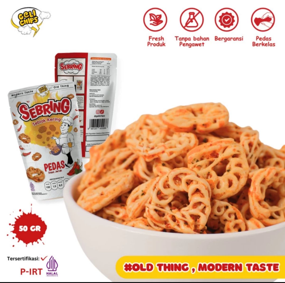 Seblak Kering Sebring Pedas Spicy Gelichips 50 gram - waroenganni