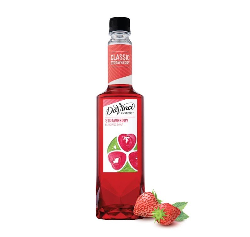 Hillkoff : น้ำเชื่อมไซรัป Davinci Syrup กลิ่น Strawberry ขนาด 750 ml.