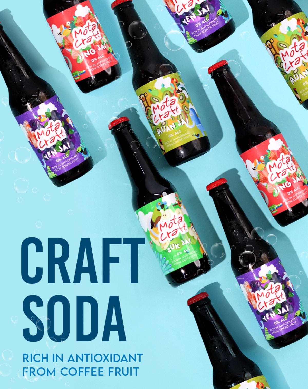Mota Craft Soda เครื่องดื่มคราฟต์โซดาผสมกลิ่นผลไม้ ไม่มีแอลกอฮอล์ ขนาด ...