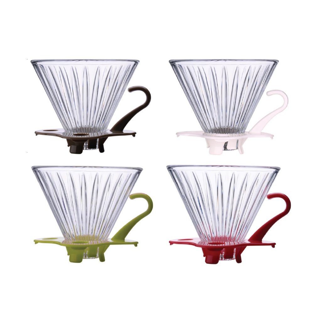 ดริปเปอร์กาแฟเซรามิก Lookyami V02 Flower-shape Glass Dripper - hillkoff
